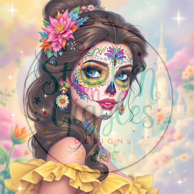 Sugar Skull Fairytale Princess Counted Cross Stitch Pattern Chart PDF ...