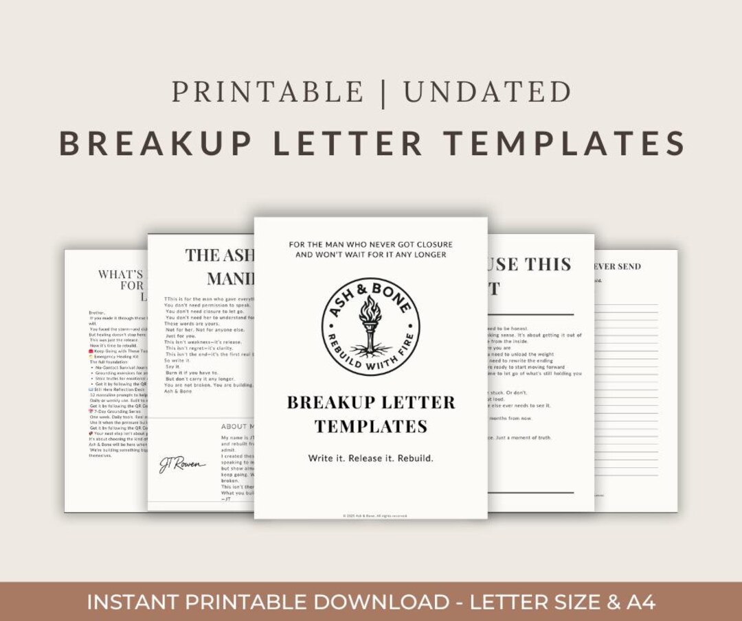 Breakup Letter Templates for Men | Emotional Healing PDF | No-contact ...