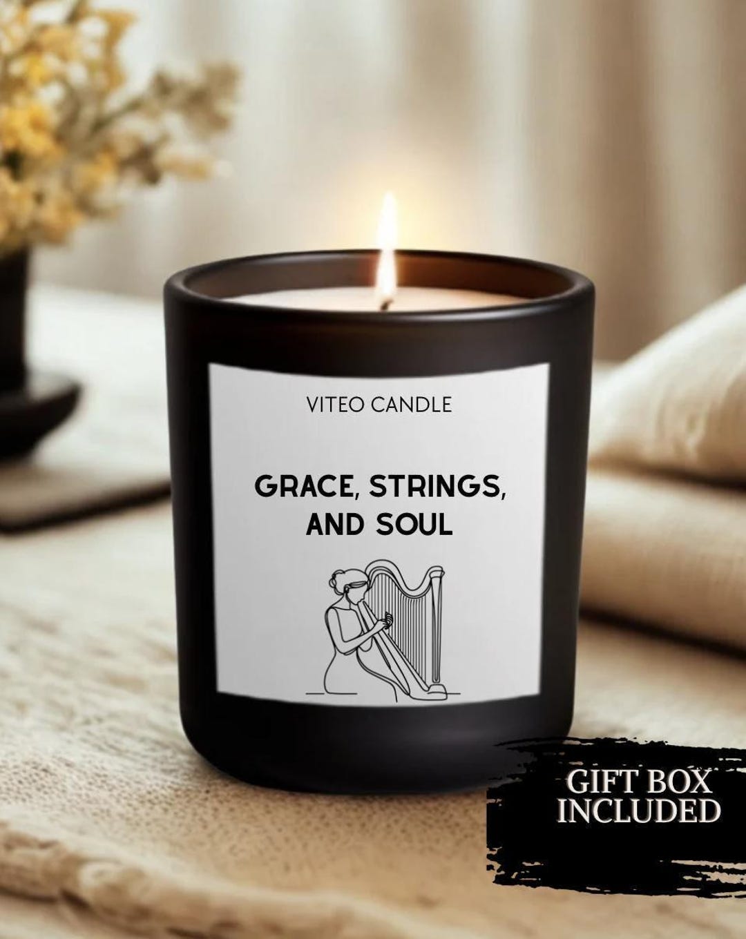 Harp Player Harp Teacher Gift Candle Music Instructor Thank You for ...