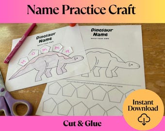 Dinosaur Name Craft for Kids | Dinosaur Activities | Bulletin Board ...
