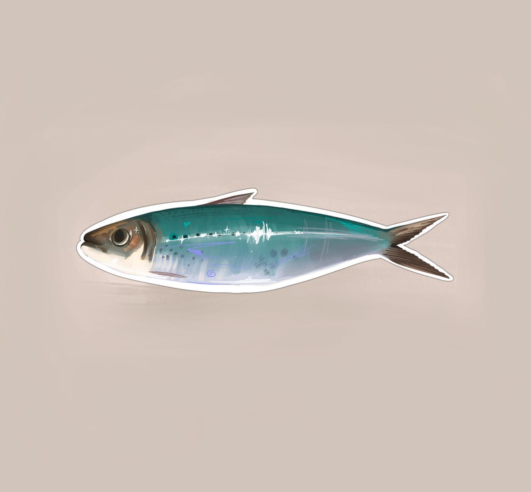 Cute Fishy Vinyl Sticker | Sardine Funny Decoration, Perfect for ...
