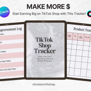 Tiktok Shop Tracker Canva Template | 10-page Editable Sales & Content ...