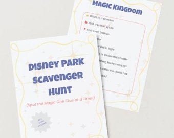 Disney World Scavenger Hunt Bundle, Printable Magic Kingdom, EPCOT ...