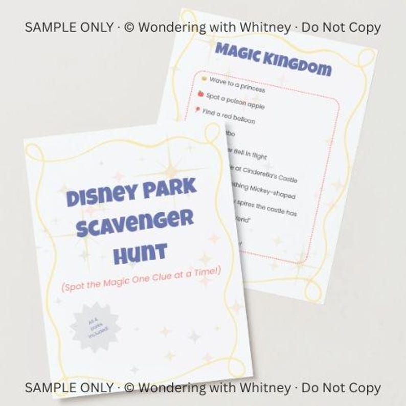 Disney World Scavenger Hunt - Etsy