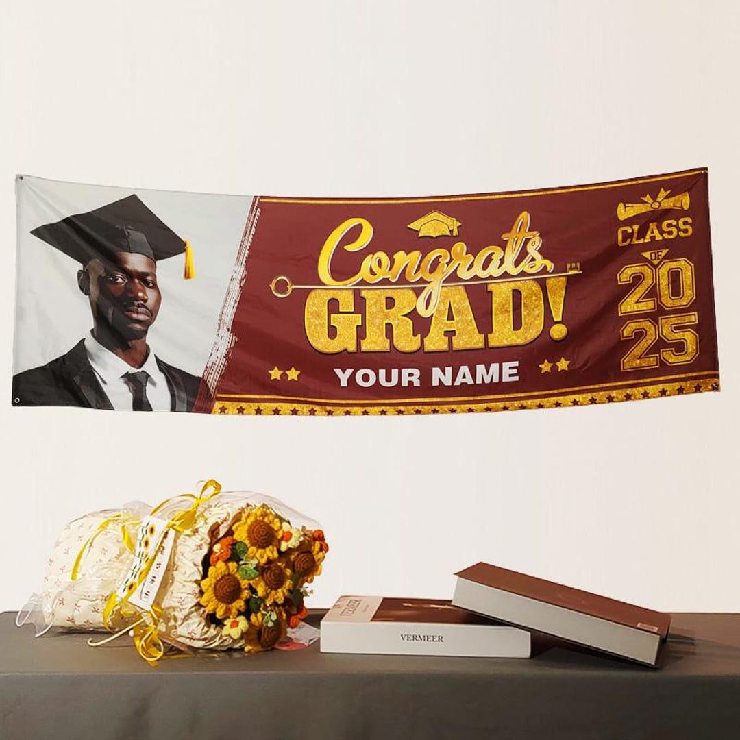 Personalized Graduation Banner Custom Photo & Name Class of 2025 ...