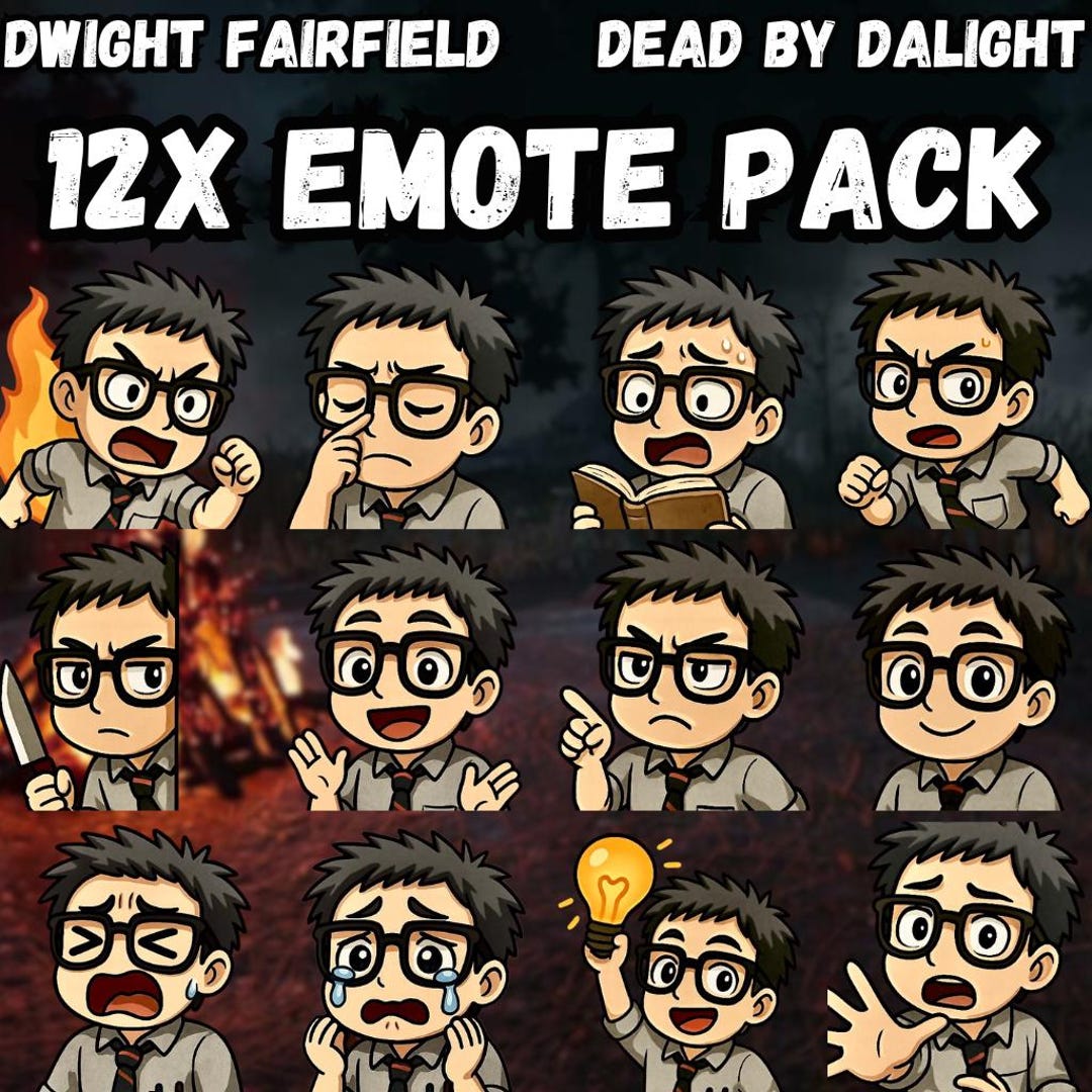 Chibi Dead by Daylight Dwight Emotes | Twitch & Discord Emoji Set - Etsy
