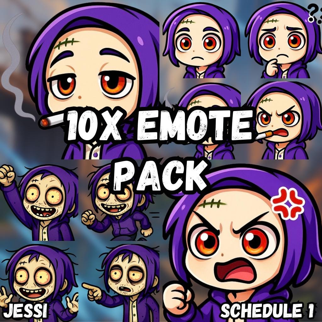 Schedule 1 Jessi Emotes | 10x Twitch & Discord Chibi Emoji Pack ...