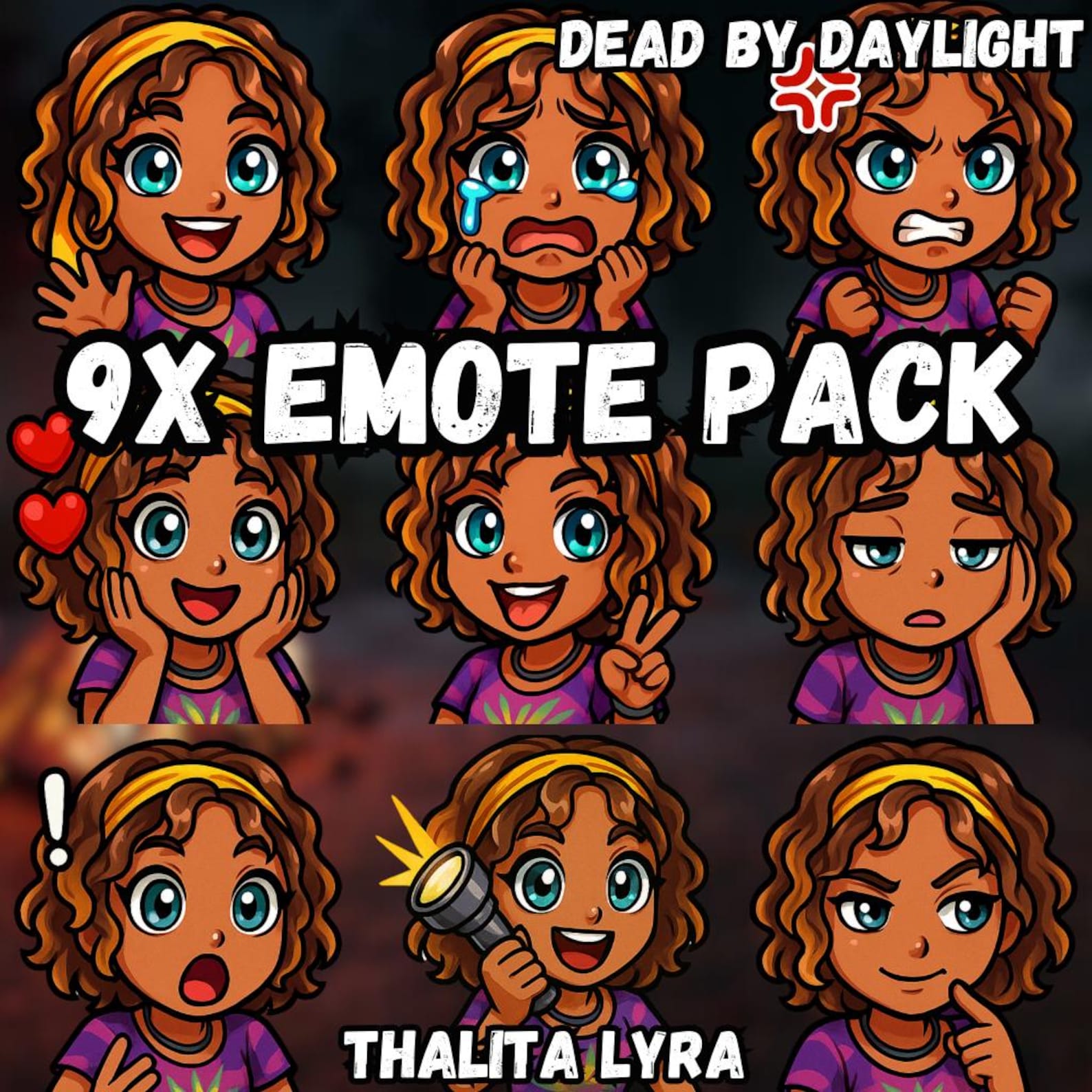 Thalita Lyra Emotes | Dead by Daylight Chibi Twitch & Discord Emotes (9 ...
