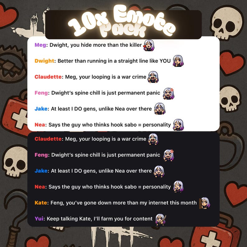 Sable Ward Chibi Emote Pack – Dead by Daylight Twitch Streamer Emotes ...