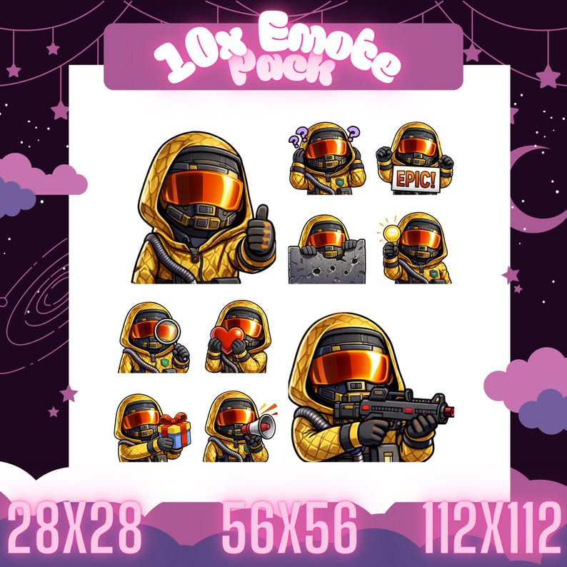 Arc Raiders Emotes Pack | Sci-fi Streamer Emotes, Gamer Mascot (PNG ...