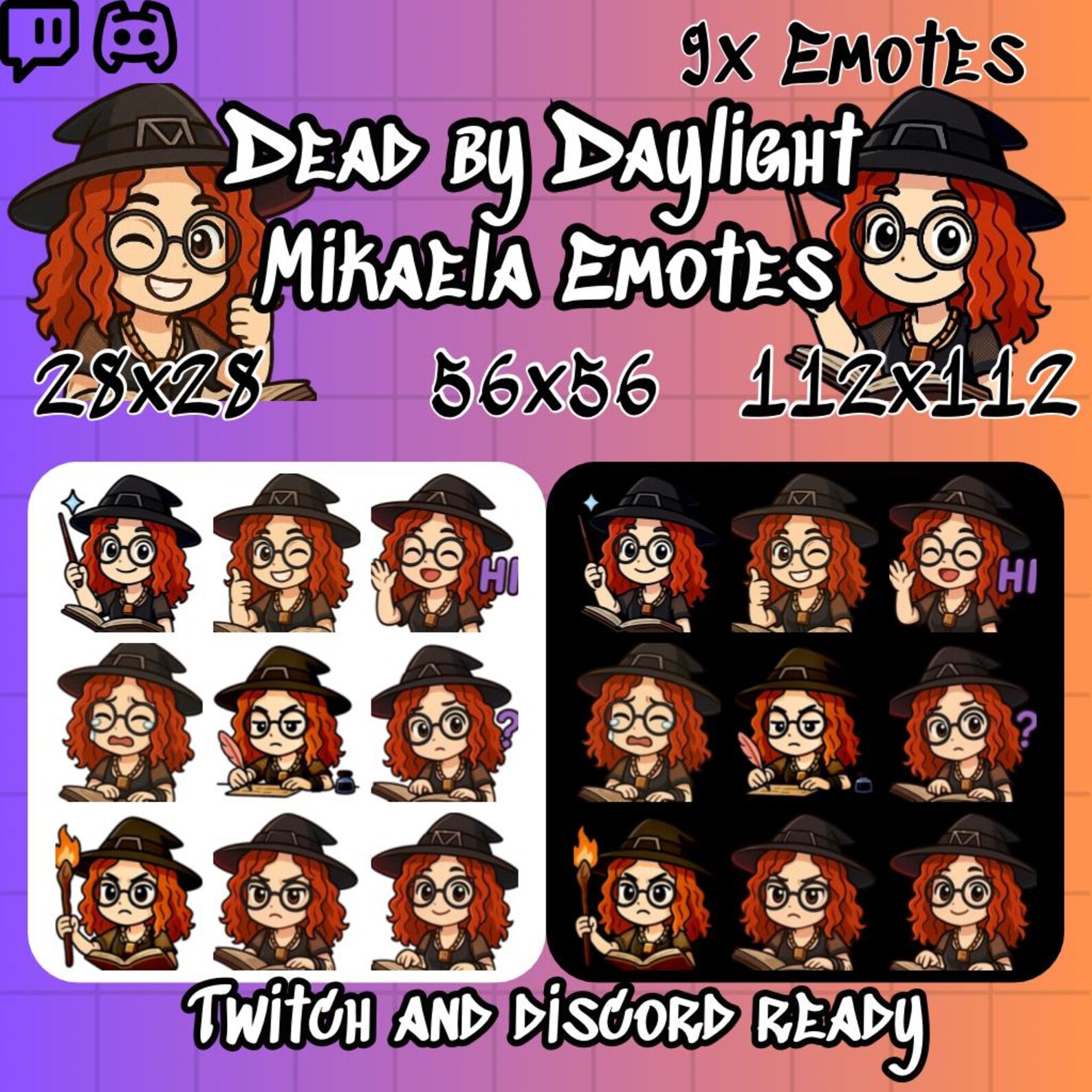 Dead by Daylight Mikaela Emotes | 9x Twitch & Discord Emoji Pack ...