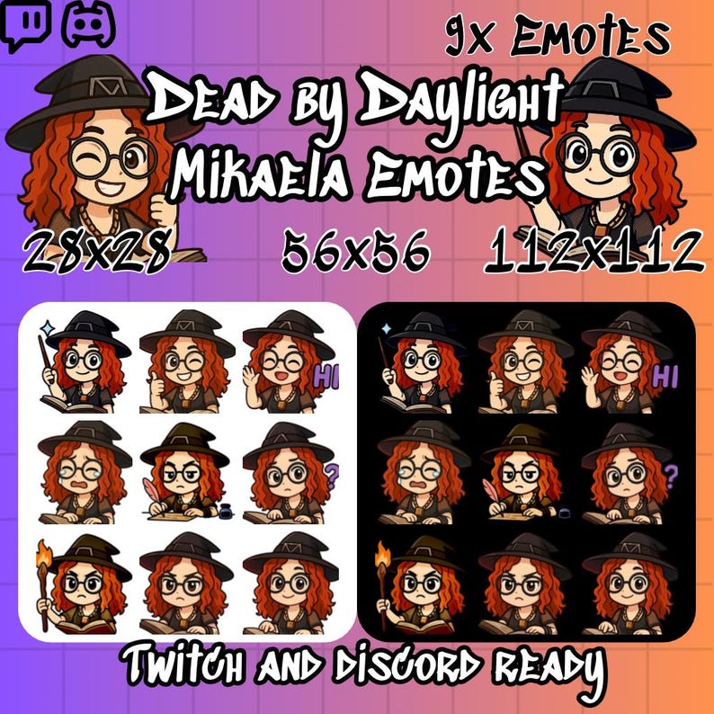 Dead by Daylight Mikaela Emotes | 9x Twitch & Discord Emoji Pack ...