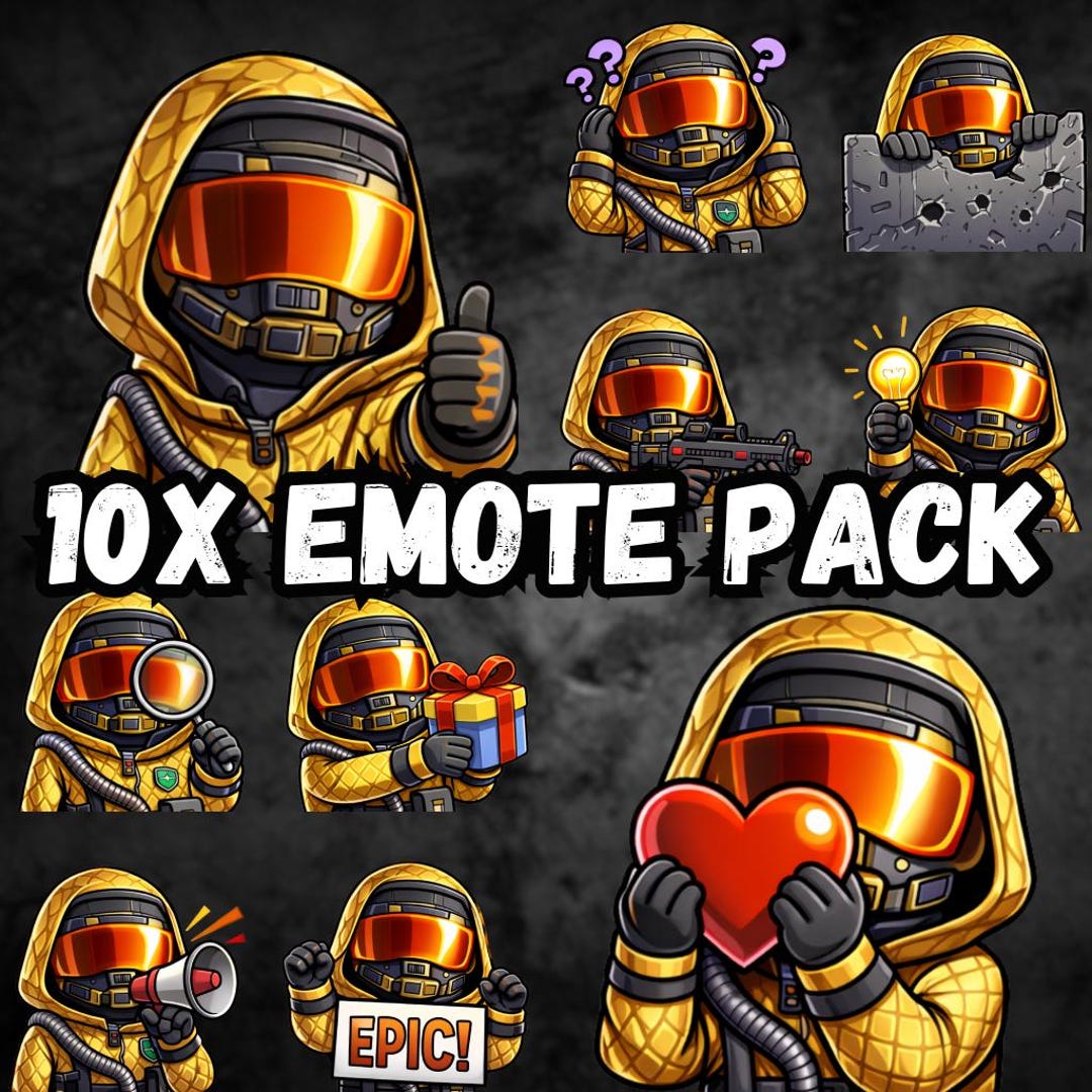 Arc Raiders Emotes Pack | Sci-fi Streamer Emotes, Gamer Mascot (PNG ...