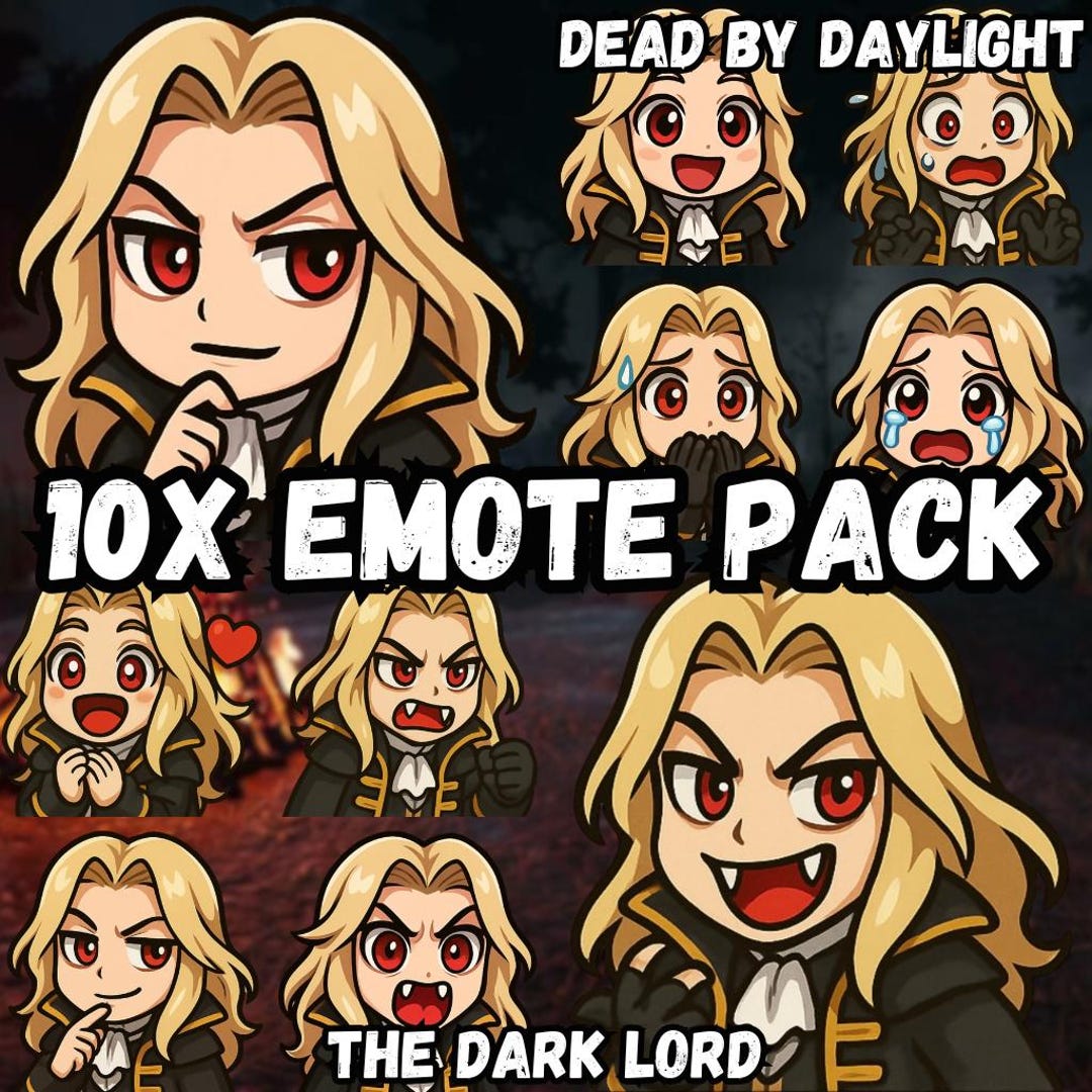 Gothic Vampire Emote Pack | the Dark Lord Dead by Daylight Chibi Twitch ...