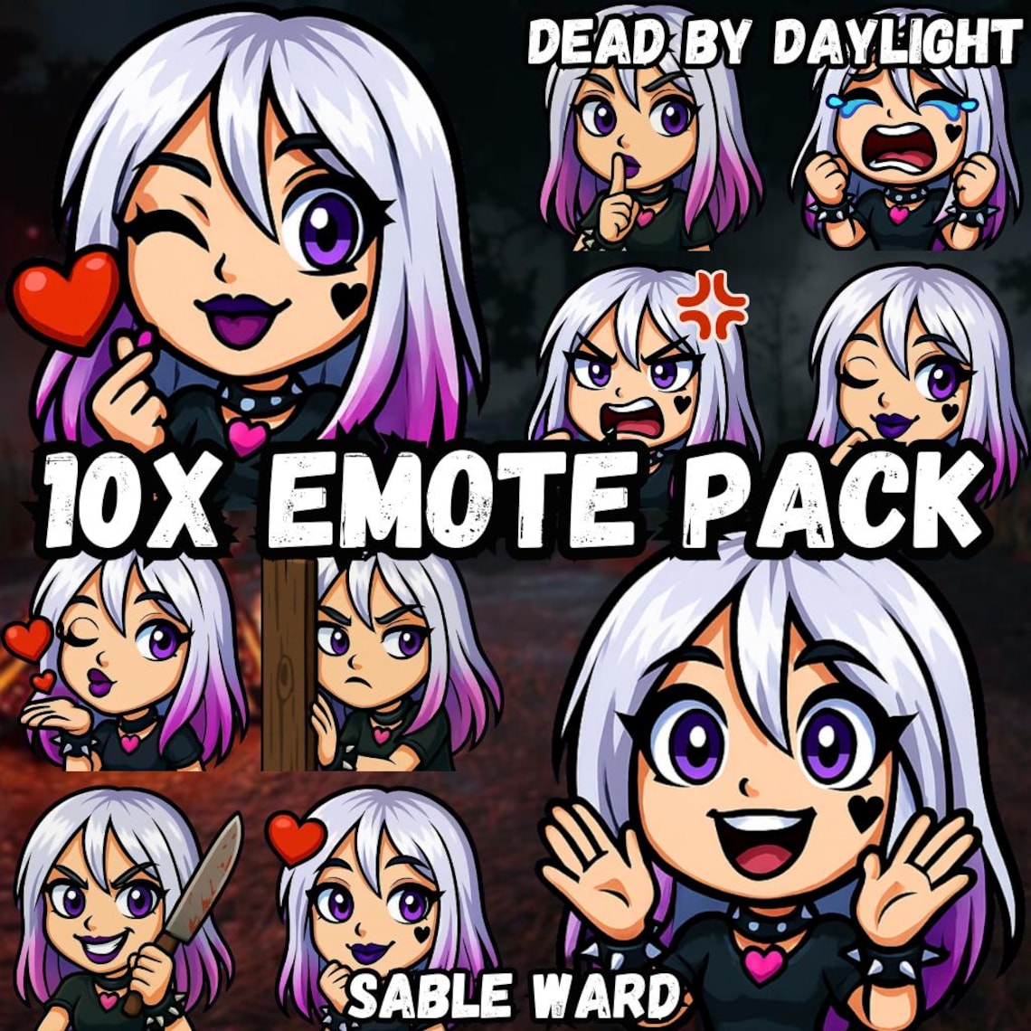 Sable Ward Chibi Emote Pack – Dead by Daylight Twitch Streamer Emotes ...