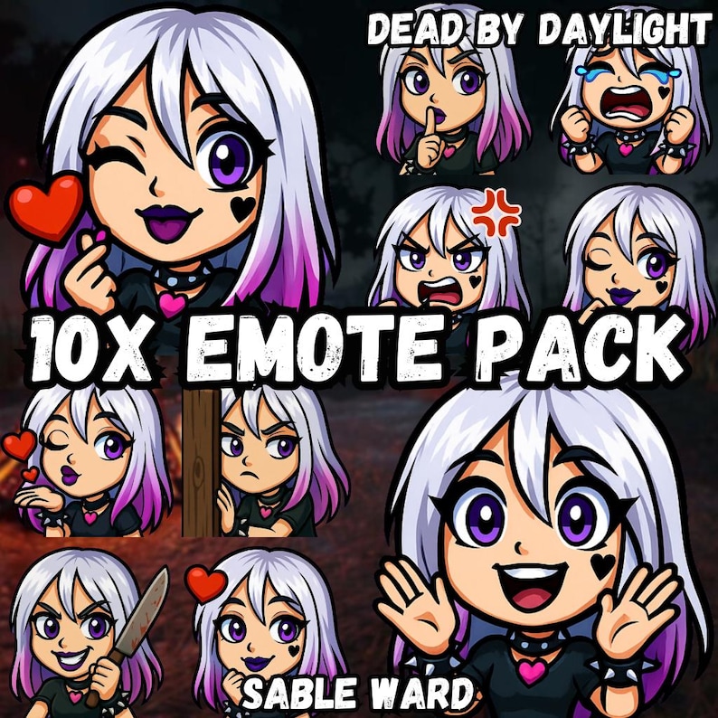 Sable Ward Chibi Emote Pack – Dead by Daylight Twitch Streamer Emotes ...