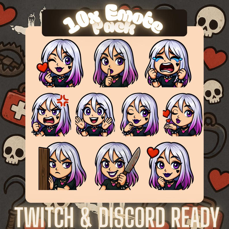 Sable Ward Chibi Emote Pack – Dead by Daylight Twitch Streamer Emotes ...
