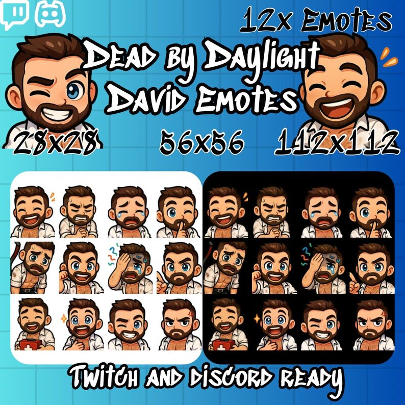 David King Emotes: 12x DBD Chibi Twitch & Discord Emote Pack - Etsy