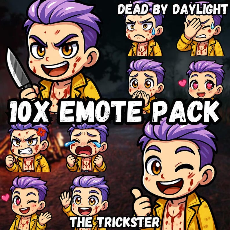 The Trickster Emote Pack | DBD Chibi Twitch Streamer Icons (instant ...
