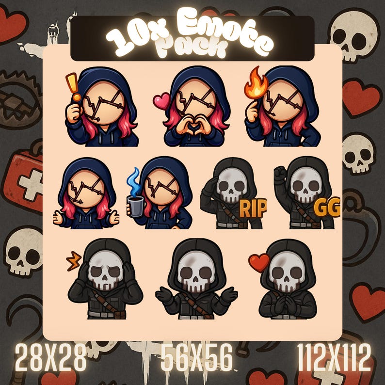 Dead by Daylight Legion Emote Pack | Susie & Joey Twitch, Discord Icons ...