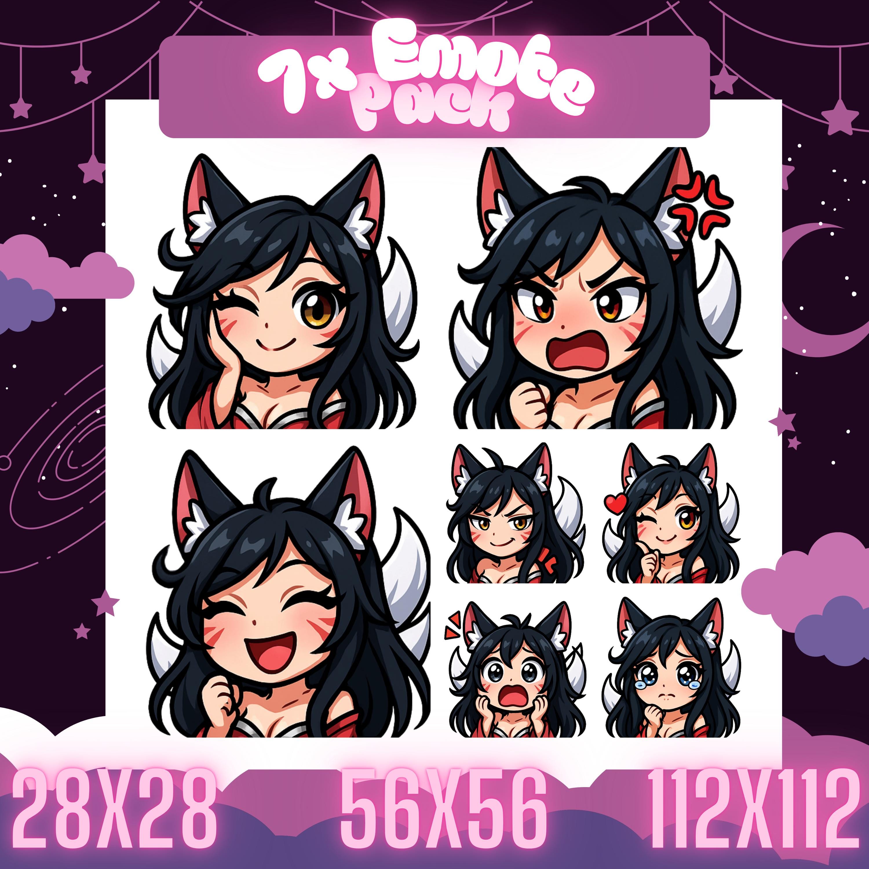 Ahri Emote Pack: League of Legends Chibi Twitch/discord Emotes (digital ...
