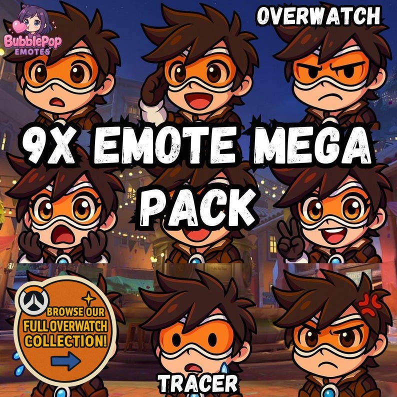 Chibi Tracer Emote Mega Pack for Twitch & Youtube | Cute Overwatch ...