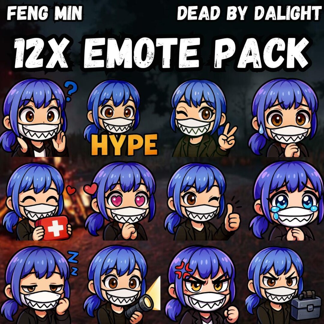 Chibi Feng Min Emote Pack | Dead by Daylight Streamer Icons (digital ...