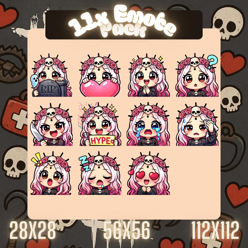 Sable Ward Emote Pack | Dead by Daylight Twitch Emotes | Cute Goth ...