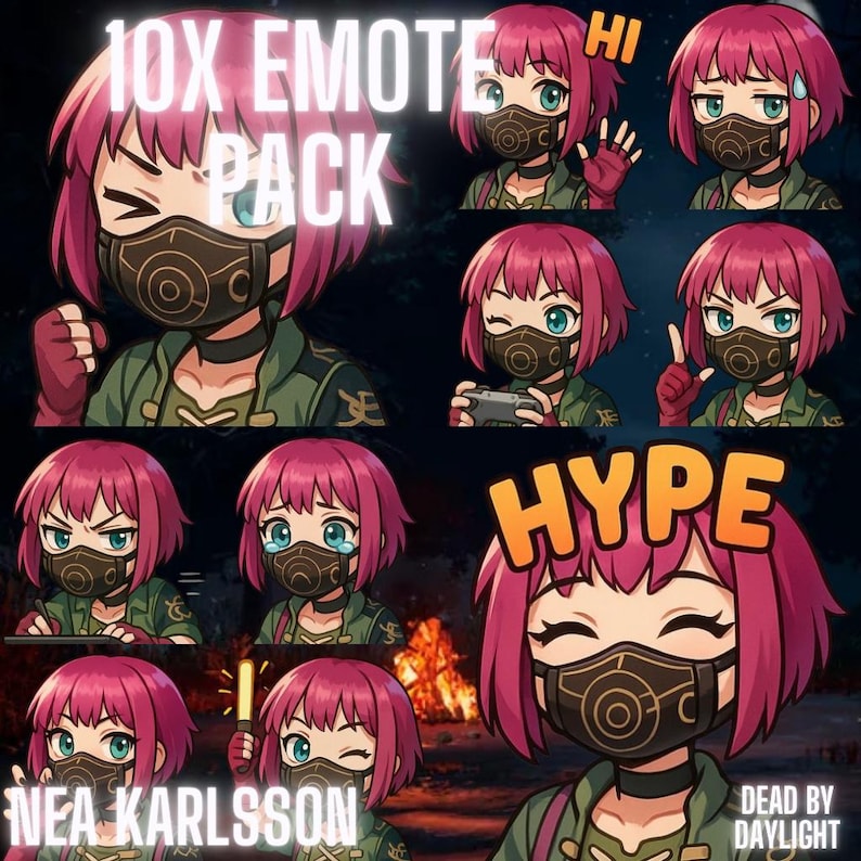 Dead by Daylight Nea Emotes | 10x Twitch & Discord Emoji Pack | Chibi ...