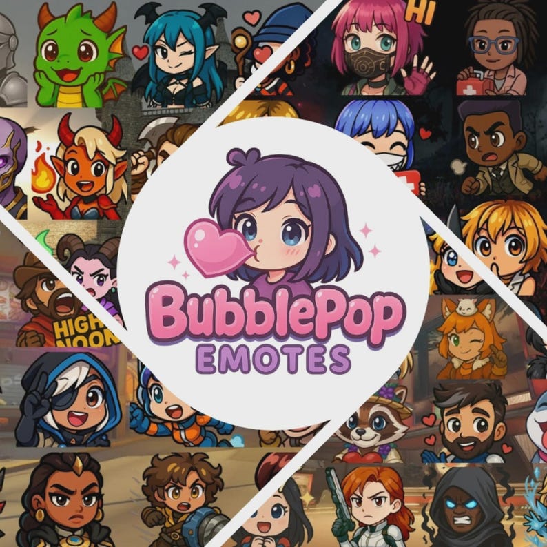 Twitch & Discord Pink Hair Girl Emotes | 8x Cute Chibi Emote Pack ...