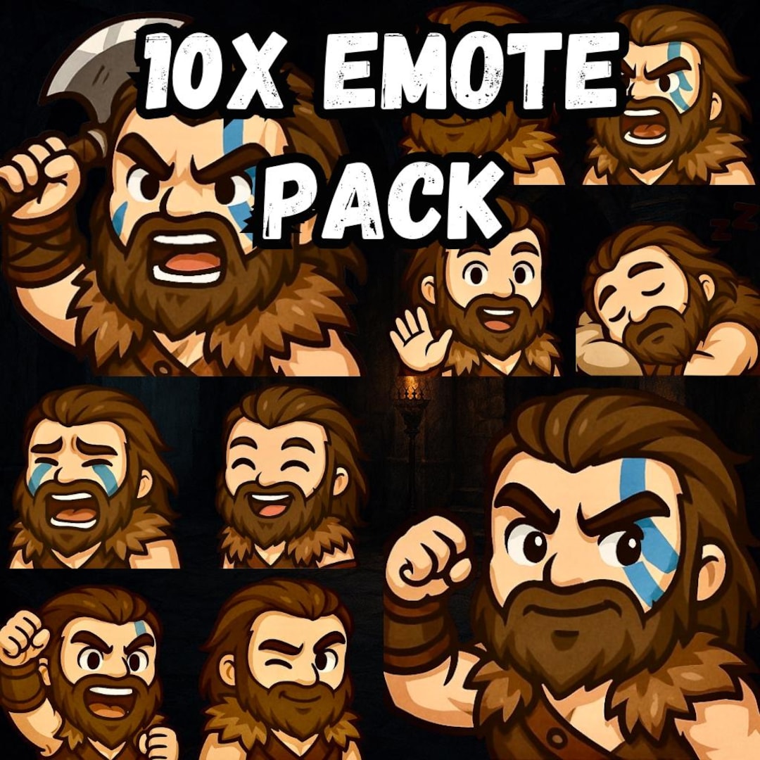D&D Barbarian Twitch Emotes | Discord Emote Pack | Rage Emotes | Dnd ...