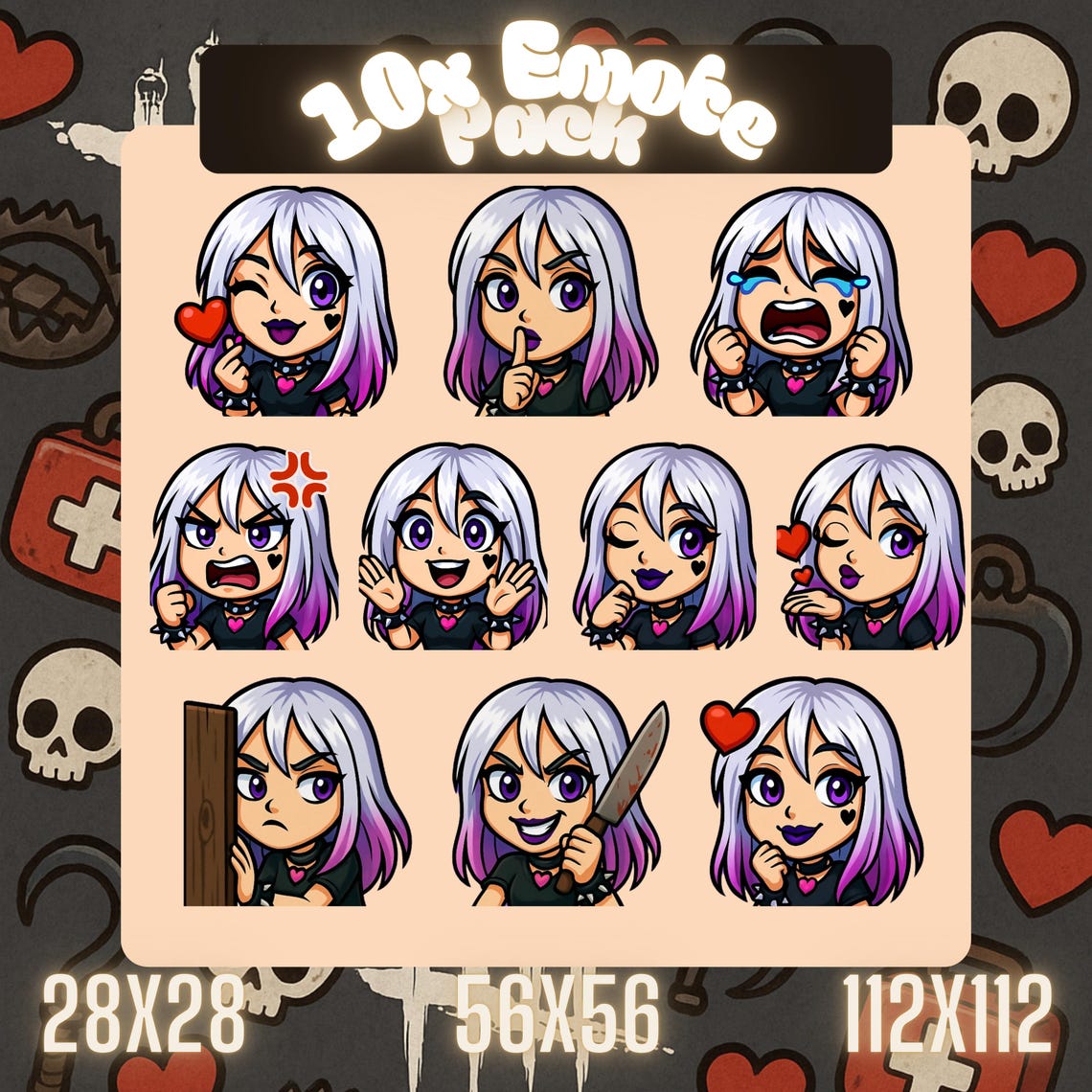 Sable Ward Chibi Emote Pack – Dead by Daylight Twitch Streamer Emotes ...