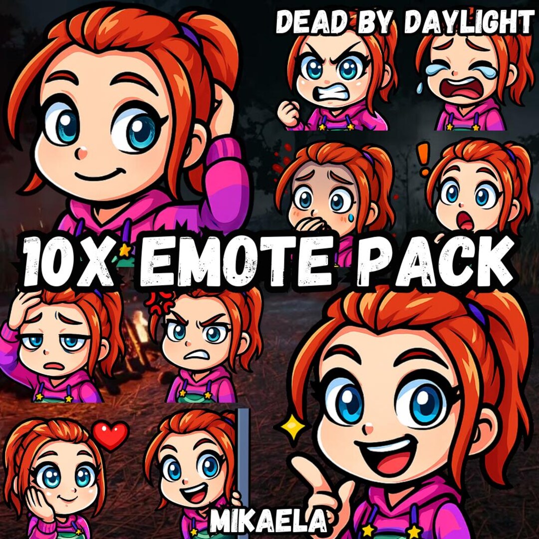 Chibi Mikaela Reid Emote Pack, Dead by Daylight Streamer Emotes ...