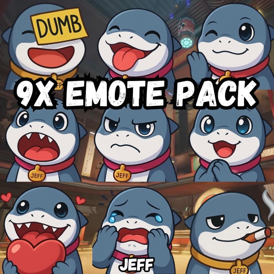 Jeff the Landshark Emotes | 9x Marvel Rivals Twitch Emoji Pack - Etsy