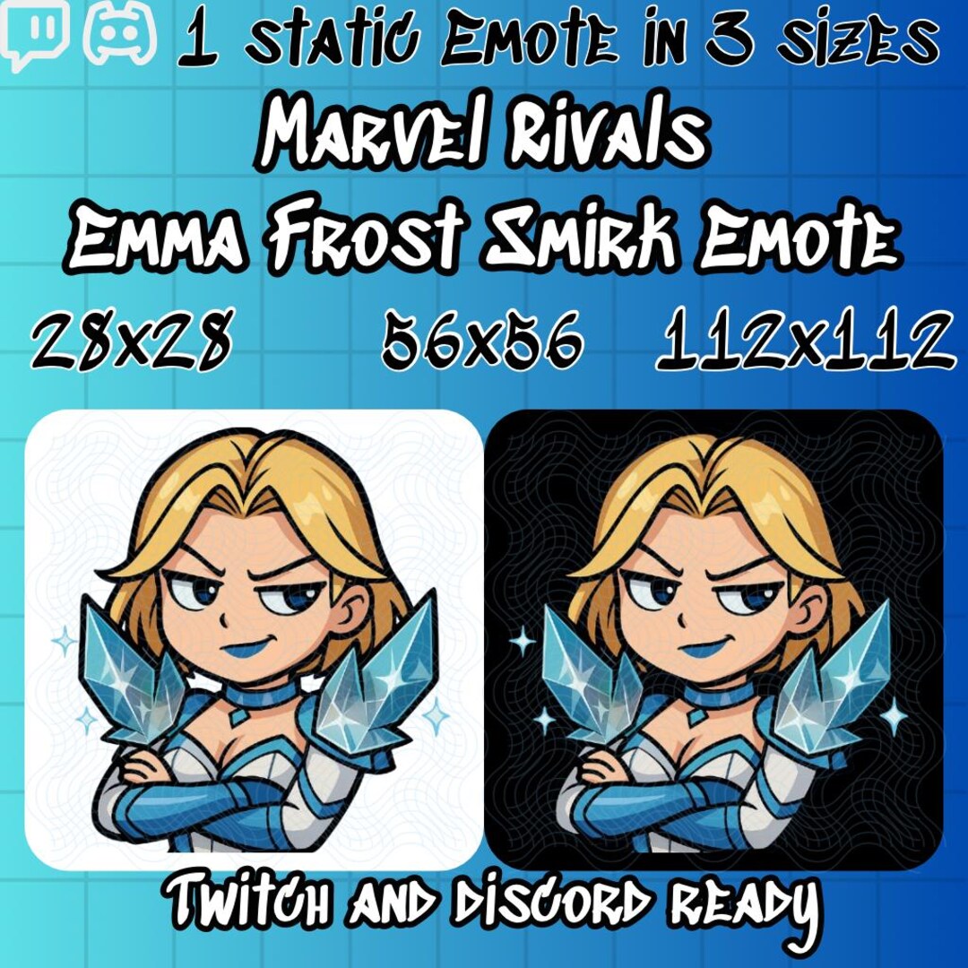Emma Frost Smirk Emote | Marvel Rivals Twitch Emote | Confident Chibi ...