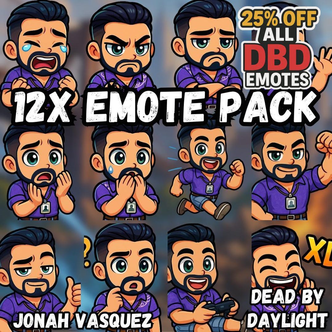 Dead by Daylight Jonah Vasquez Emotes – 12x Twitch & Discord Emote Pack ...