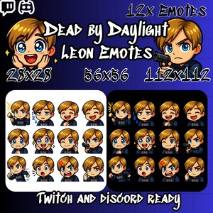 Dead by Daylight Leon S. Kennedy Emotes – 12x Twitch & Discord Emote ...