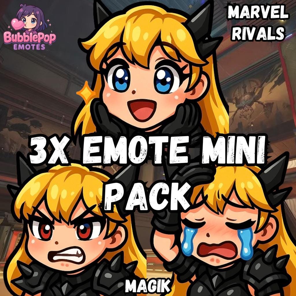 Magik Twitch Emotes – Marvel Rivals 3-pack | Cute Chibi Rage, Cry ...