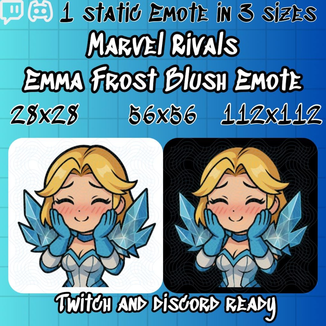 Emma Frost Blush Emote | Marvel Rivals Twitch Emote | Cute Chibi Emote ...