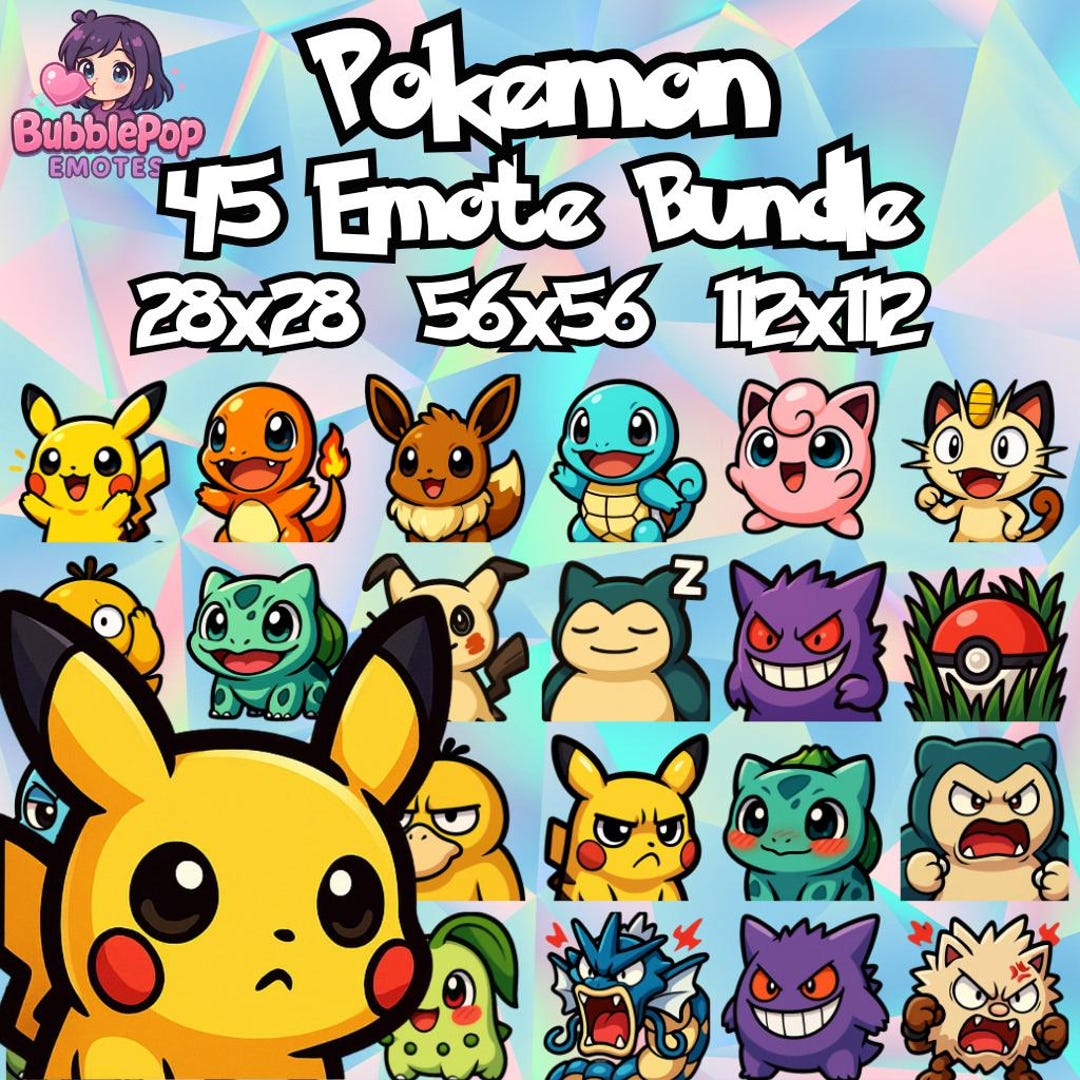 Chibi Pokemon Emote Bundle | Twitch & Vtuber Streamers (45x) - Etsy
