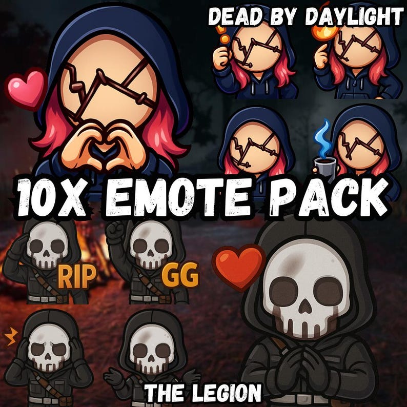 Dead by Daylight Legion Emote Pack | Susie & Joey Twitch, Discord Icons ...