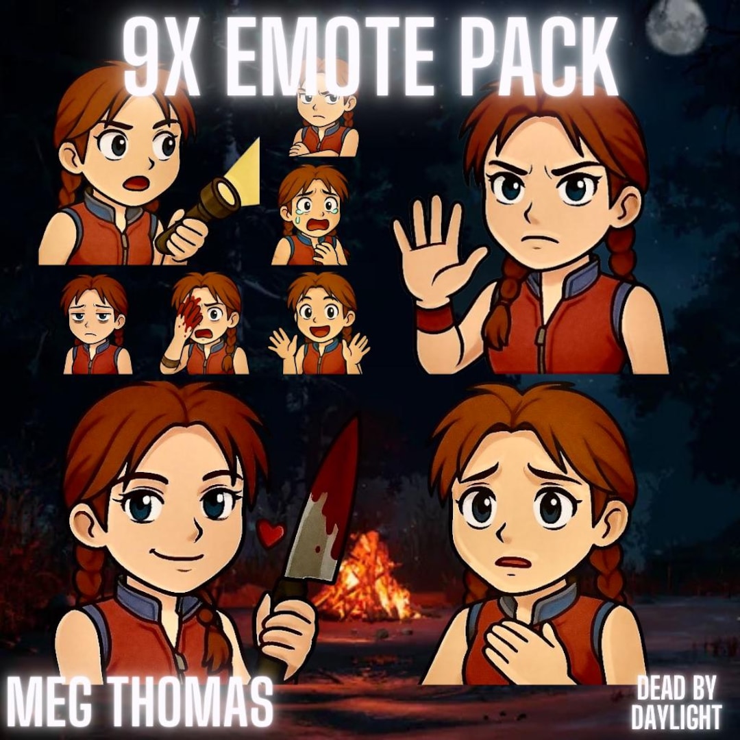 Meg Emotes Set 9 Pack Dead by Daylight Chibi Twitch Emotes for ...