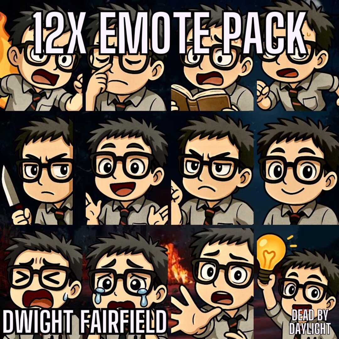 Dead by Daylight Dwight Emotes | 12x DBD Twitch & Discord Emoji Pack ...