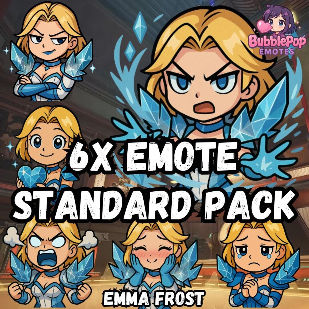 Emma Frost Twitch Emotes – Marvel Rivals 6 Pack | Ice Queen Chibi Emote ...