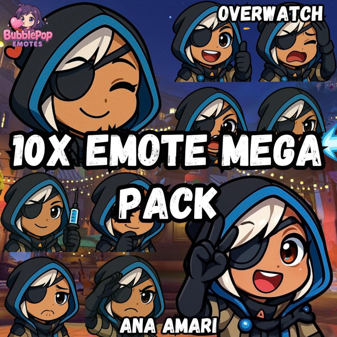 Ana Overwatch Emotes: Chibi Sniper Support, Twitch & Discord (10x) - Etsy