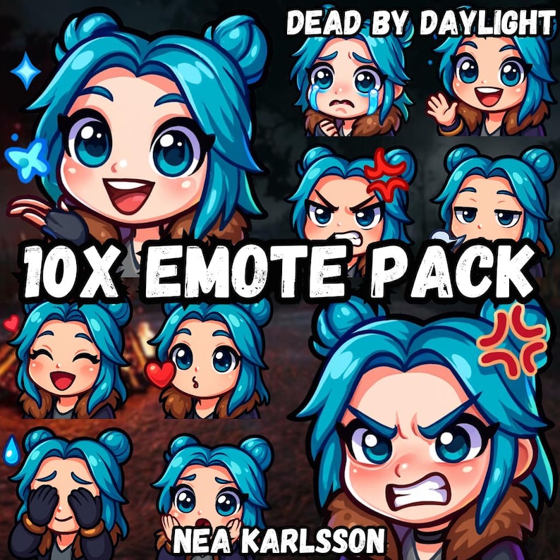 Dead by Daylight Nea Karlsson Emotes | Chibi-style 10-pack (digital ...