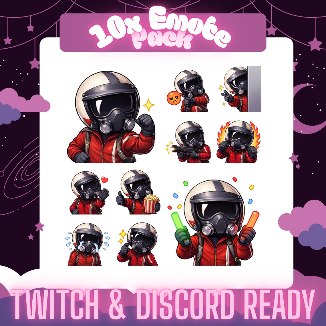 Arc Raiders Twitch Emotes | Sci-fi Streamer 10-emote Pack (PNG Files ...