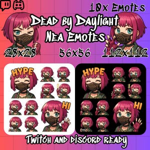 Dead by Daylight Nea Emotes | 10x Twitch & Discord Emoji Pack | Chibi ...