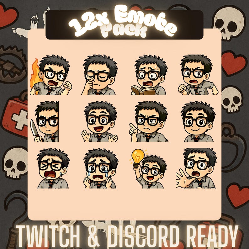Chibi Dead by Daylight Dwight Fairfield Emote Pack | Twitch & Discord ...