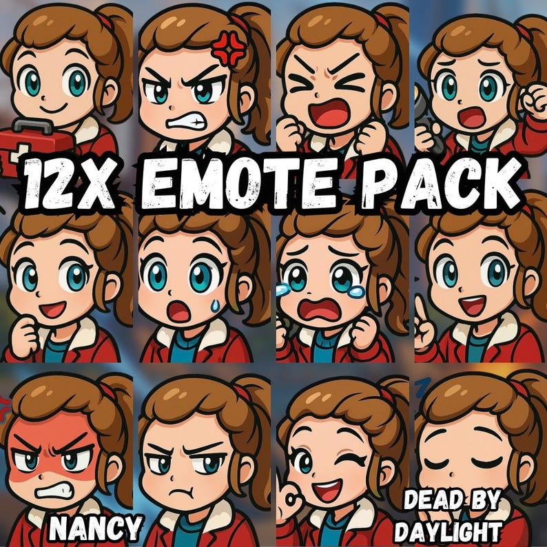 Dead by Daylight Nancy Twitch Emotes | 12x DBD Survivor Emotes ...